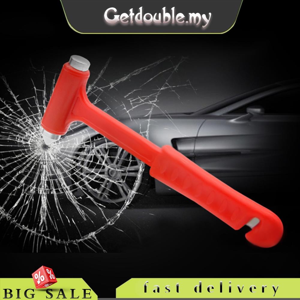 [Getdouble.my] 2 in 1 Mini Car Safety Hammer Life Saving Escape Emergency Hammer Seat Belt ...