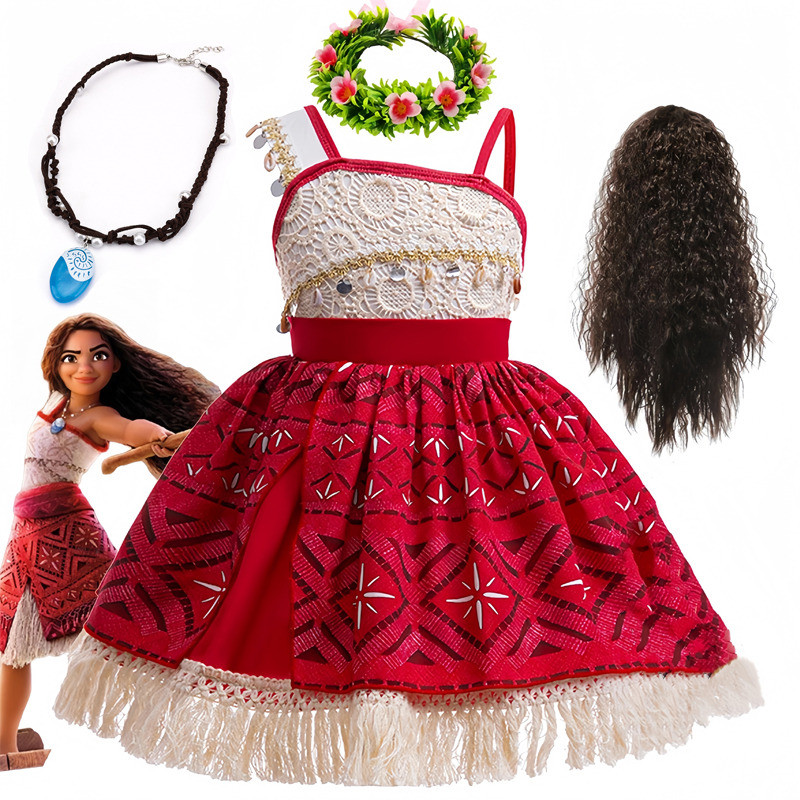 2024 New Movie Moana 2 Dress Girls Halloween Party Adventure Costume ...