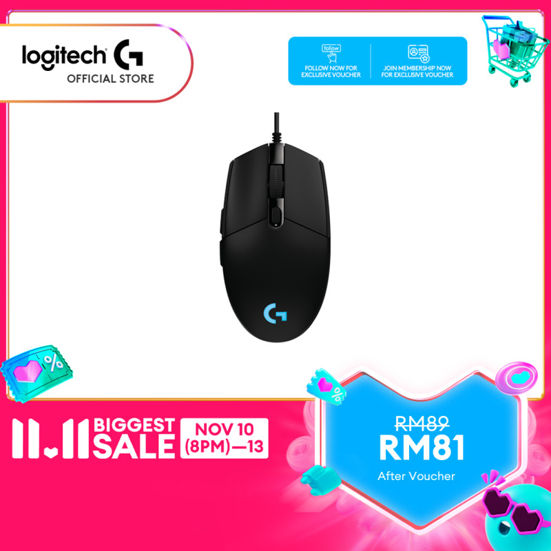 Logitech G102 Light Sync Gaming Mouse with Customizable RGB Lighting, 6 Programmable Buttons ...