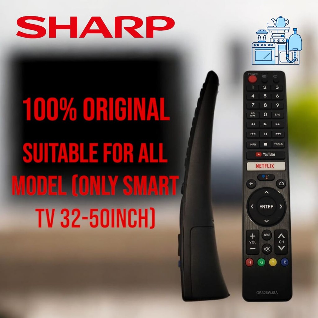 Repalacement Sharp GB326WJSA/GB326WJN5 Youtube Netflix Android Smart TV Remote Contro l- no ...