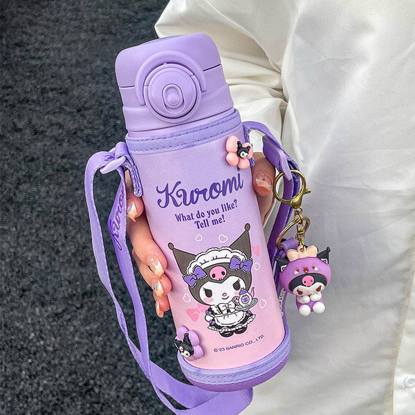 botol kuromi kuromi bottle kuromi water bottle Sanrio Kuromi Thermos Cup Children School ...
