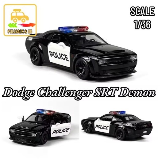 Police Edition Diecast 1:36 Dodge Challenger SRT Demon Police Car Alloy ...