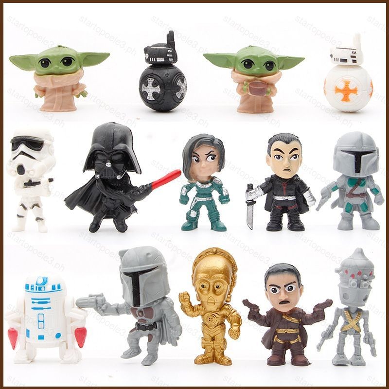 ST3 14pcs Star Wars Action Figure Master Yoda Black and white samurai ...