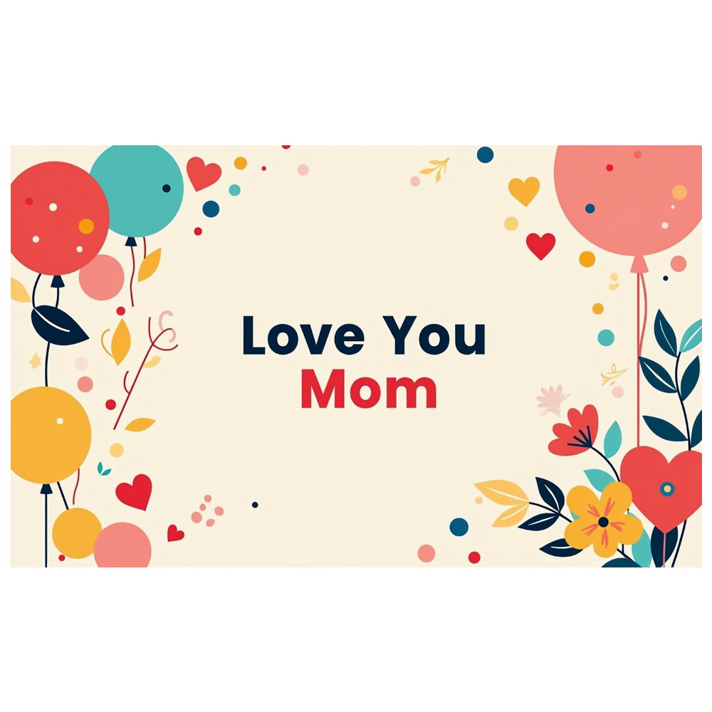 Love You Mom Backdrop Happy Mother's Day Photography Backdrop Thanks ...