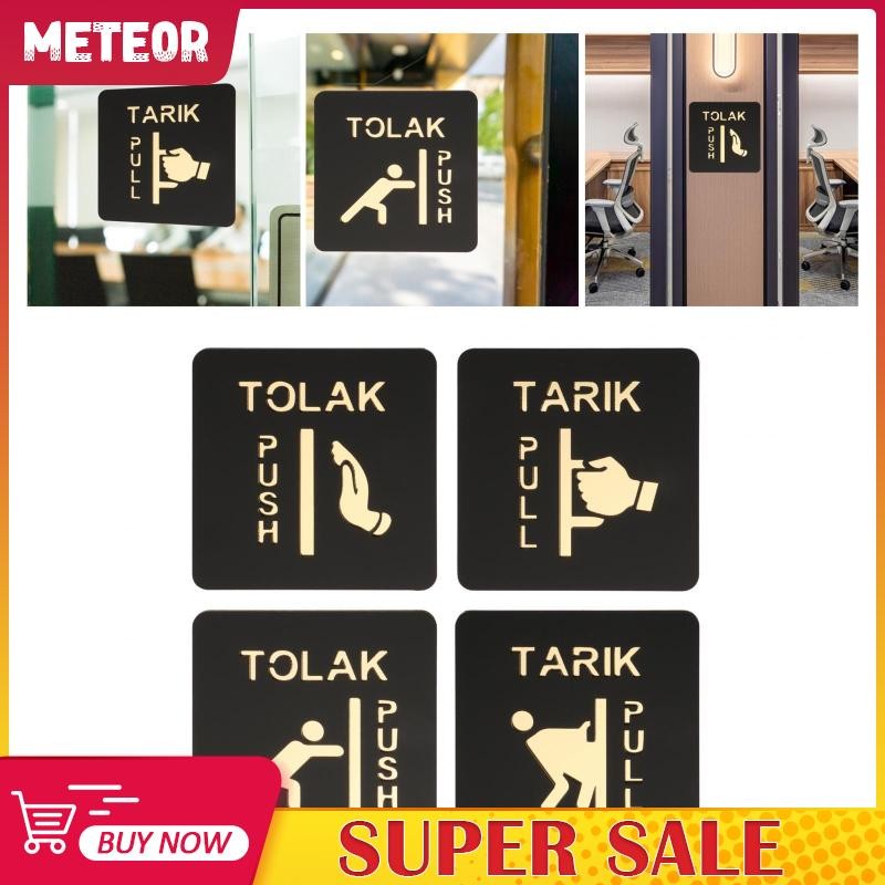 [meteorMY] Glass Doors Push Pull Signs Restroom Sign Door Entrance ...