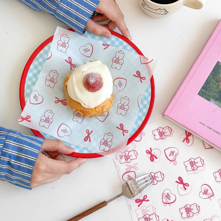 HERA 100pcs Lovely Oil-proof Bread Wrapping Paper for Sandwich Cake ...