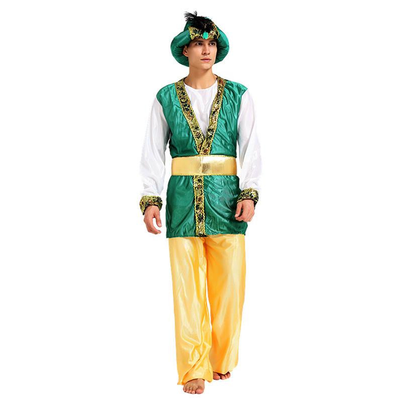 Cos Halloween Masquerade Party Adult Party Costume Male White Arabian ...