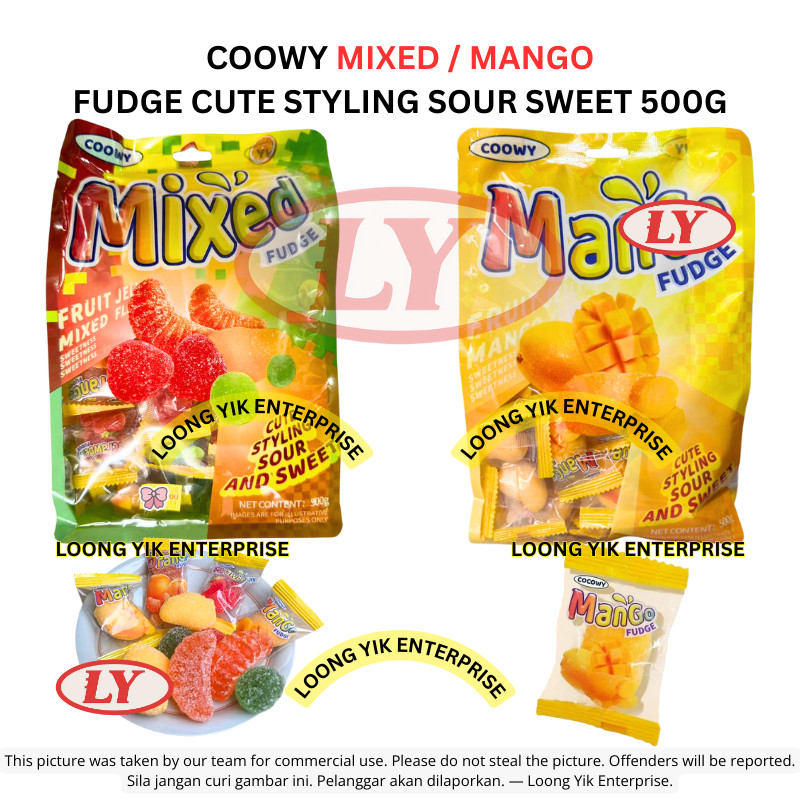 *Halal* COOWY Mixed / Mango Fudge Cute Styling Sour Sweet Candy 500g ...