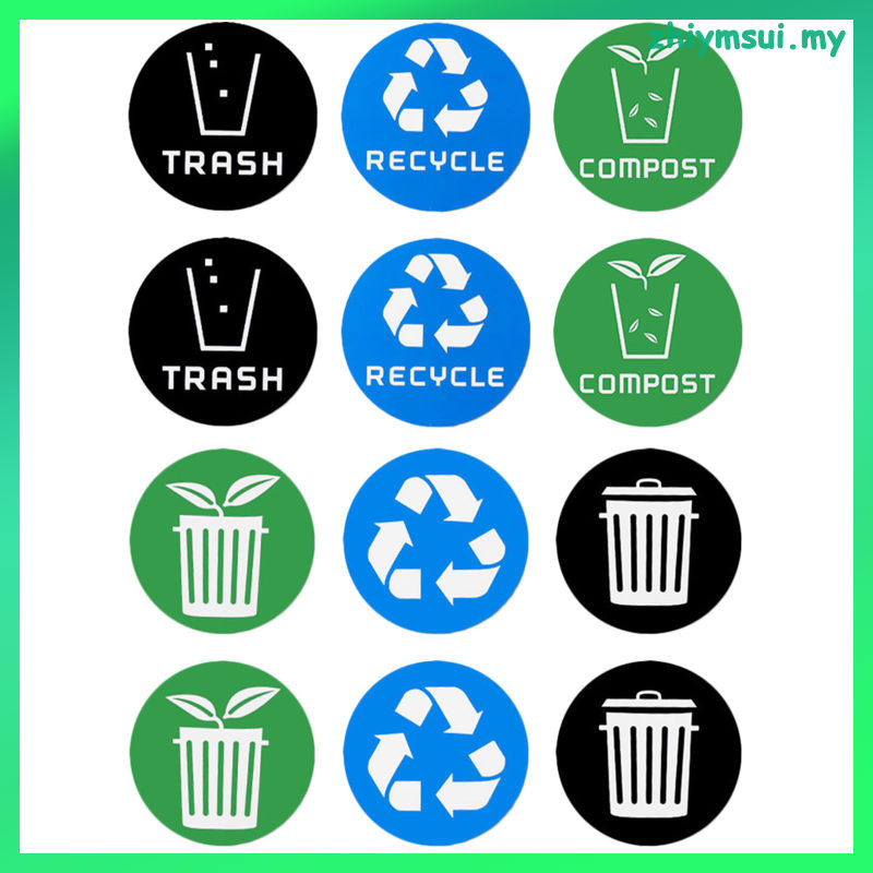 12 Pcs Trash Recycle Sticker Magnetic Garbage Sorting Stickers ...