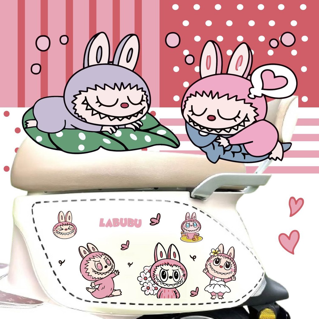 Labubu motorcycle sticker waterproof decorative sticker electric ...