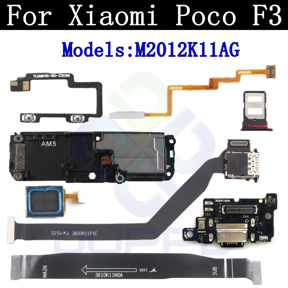 Charging Port Board For Xiaomi Poco F3 Top Ear Loud Speaker SIM Card ...