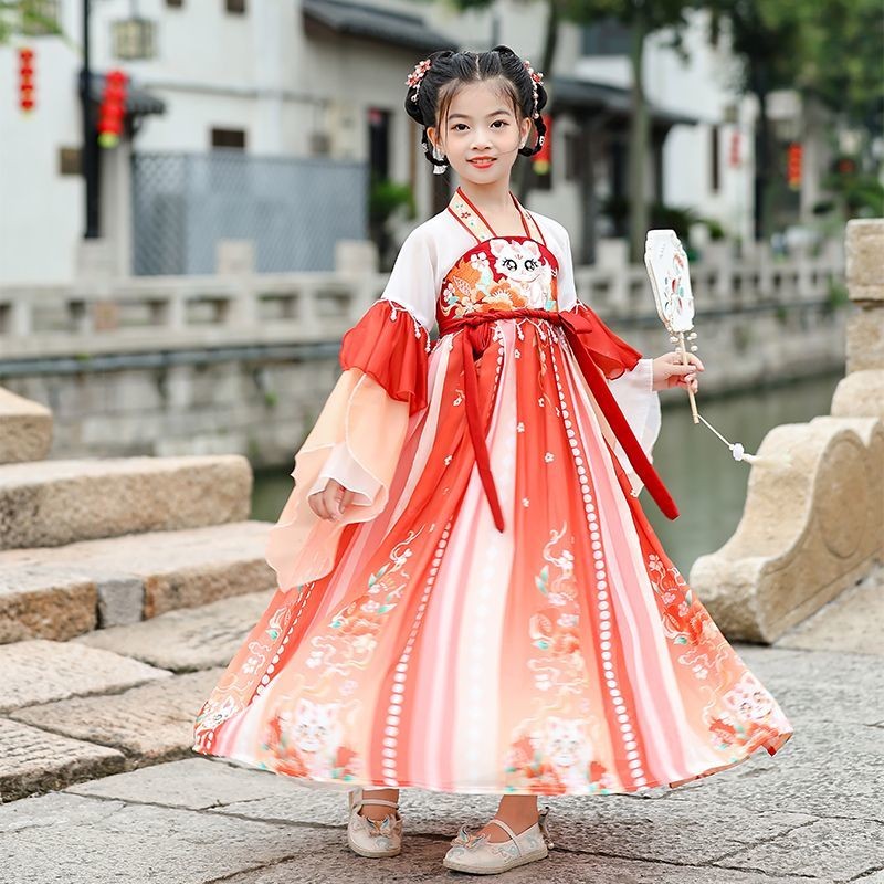 [Now.Goods] Girls Hanfu Summer Dress Thin Skirt Children Little Girls ...