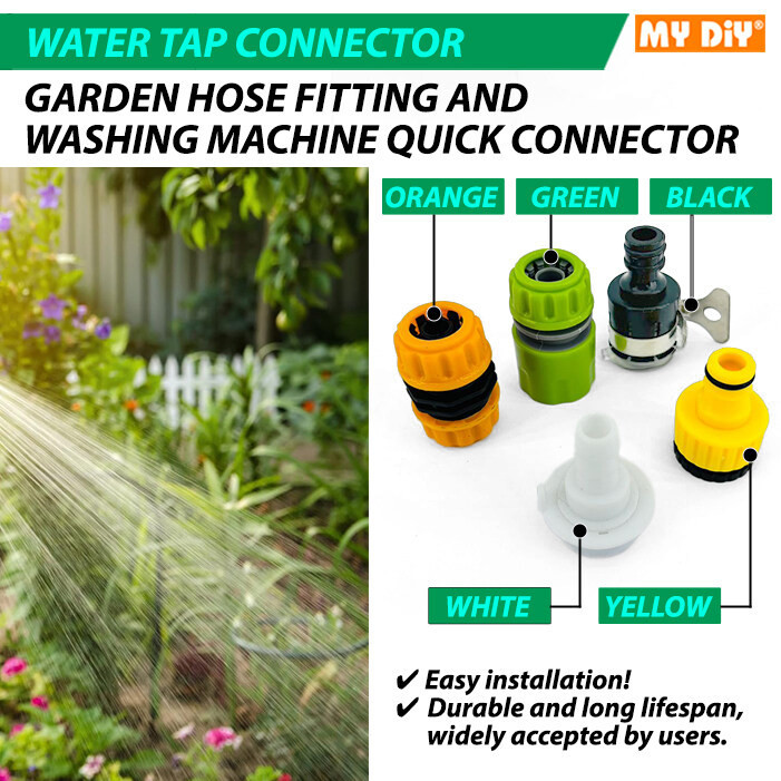 WATER TAP CONNECTOR GARDEN HOSE FITTING WASHING MACHINE QUICK CONNECTOR ...