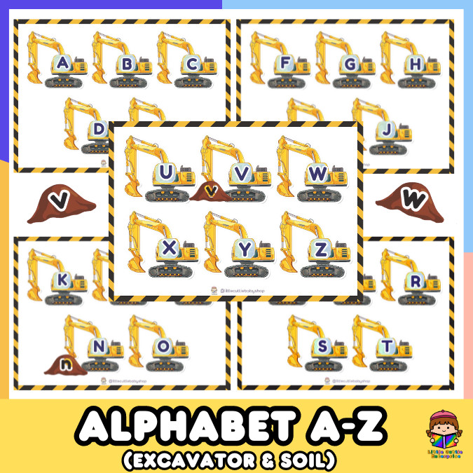 Little Cuttie Excavator Soil Alphabet Matching Busy Book Kid Early ...