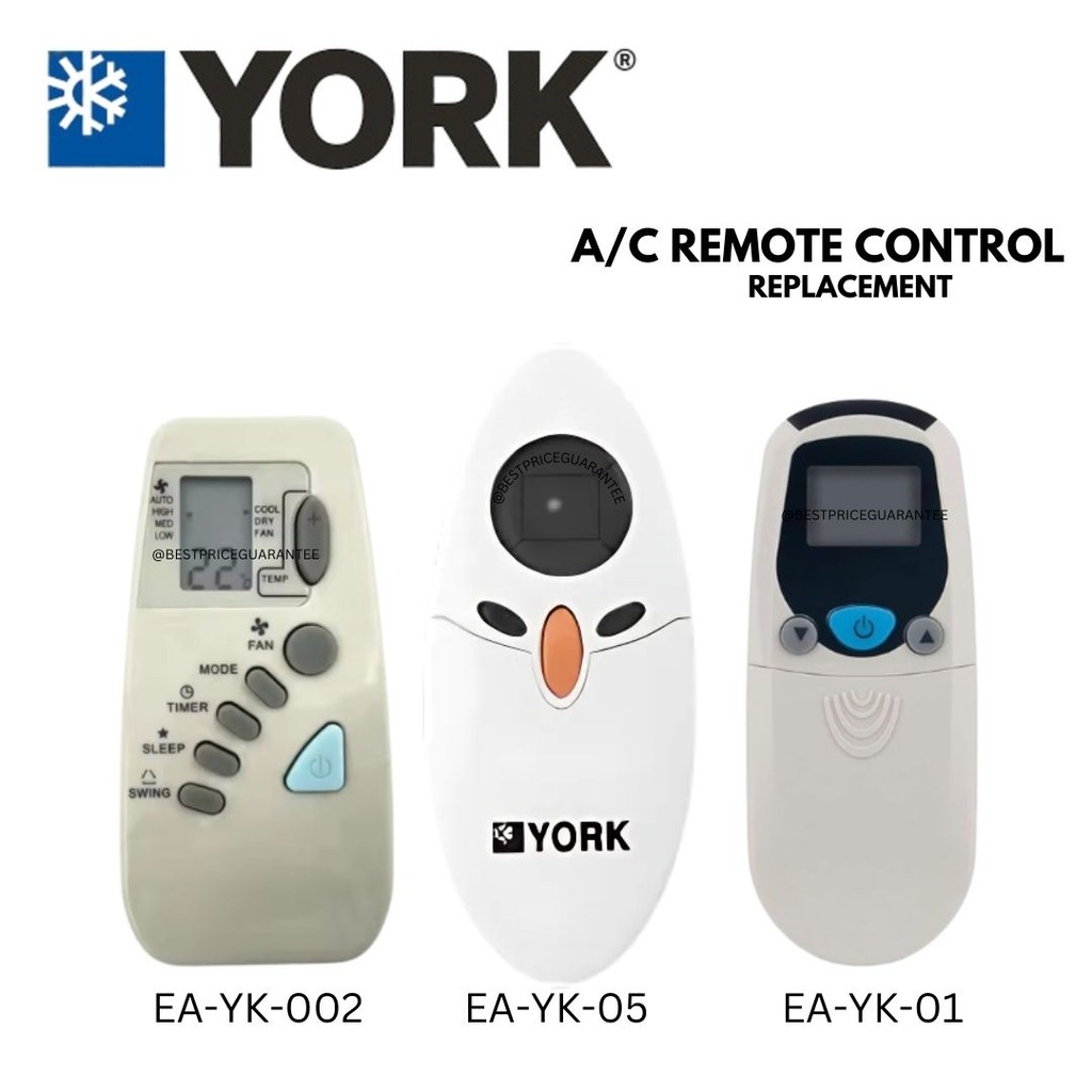 York Air Conditioner Remote Control Replacement/ Alat Kawalan Jauh Penghawa Dingin | Shopee Malaysia