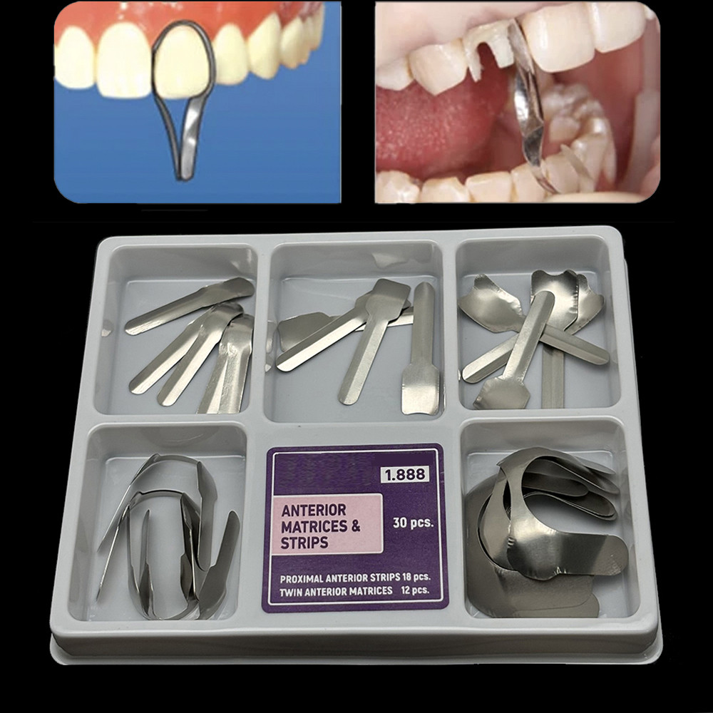 30Pcs/Box Dental Proximal Anterior Strips Matrix Bands No1.888 Twin ...