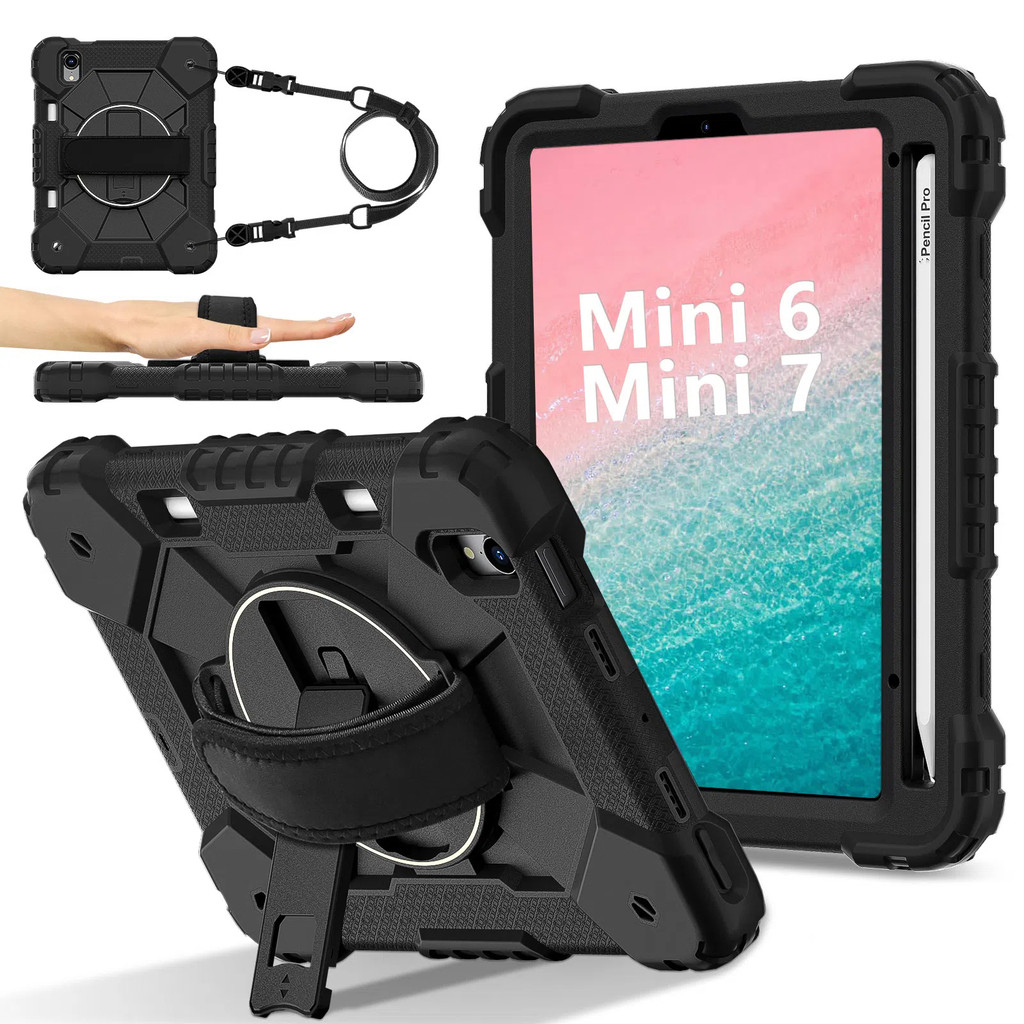 Rugged Case for iPad Mini 7 A17 Pro 2024/ Mini 6 2021 8.3 Inch,Military ...