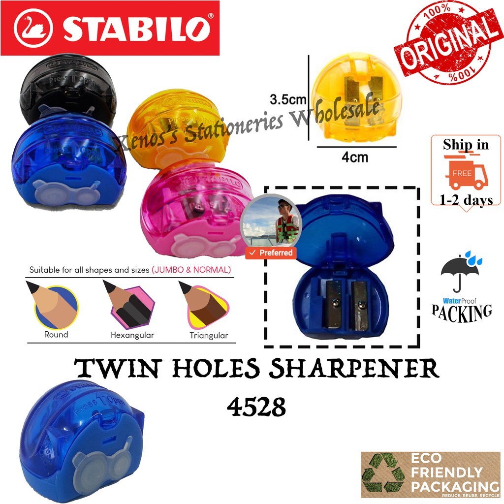 STABILO 4528 TWO HOLES SHARPENER TWIN HOLES / STABILO TWIN HOLES ...