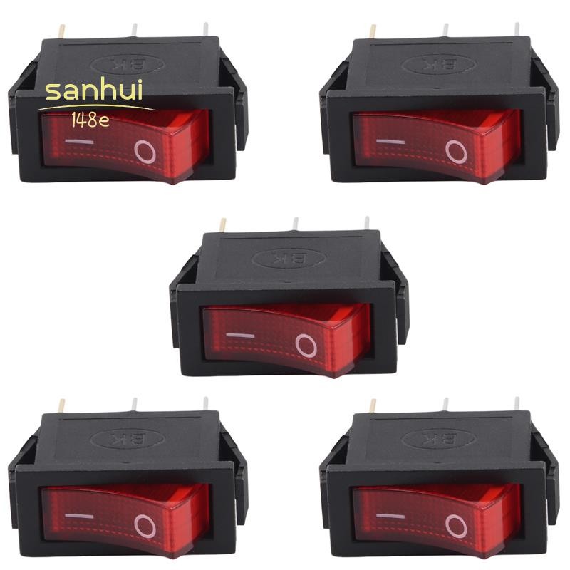 AC 16A/250V 20A/125V Red Light Illuminated On Off SPST Boat Rocker Switch x 5 Pcs | Shopee Malaysia