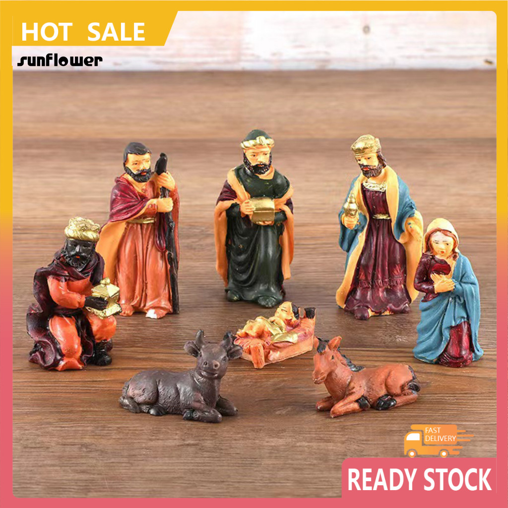 SF_ Christmas Nativity Figurines Nativity Figurine Set 8pcs Nativity ...