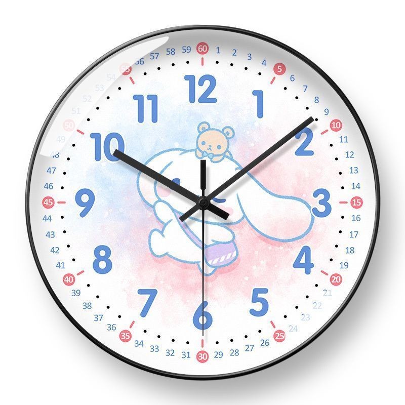 20CM Kawaii Anime Sanrio Cinnamoroll Wall Clock Cartoon Child Bedroom ...