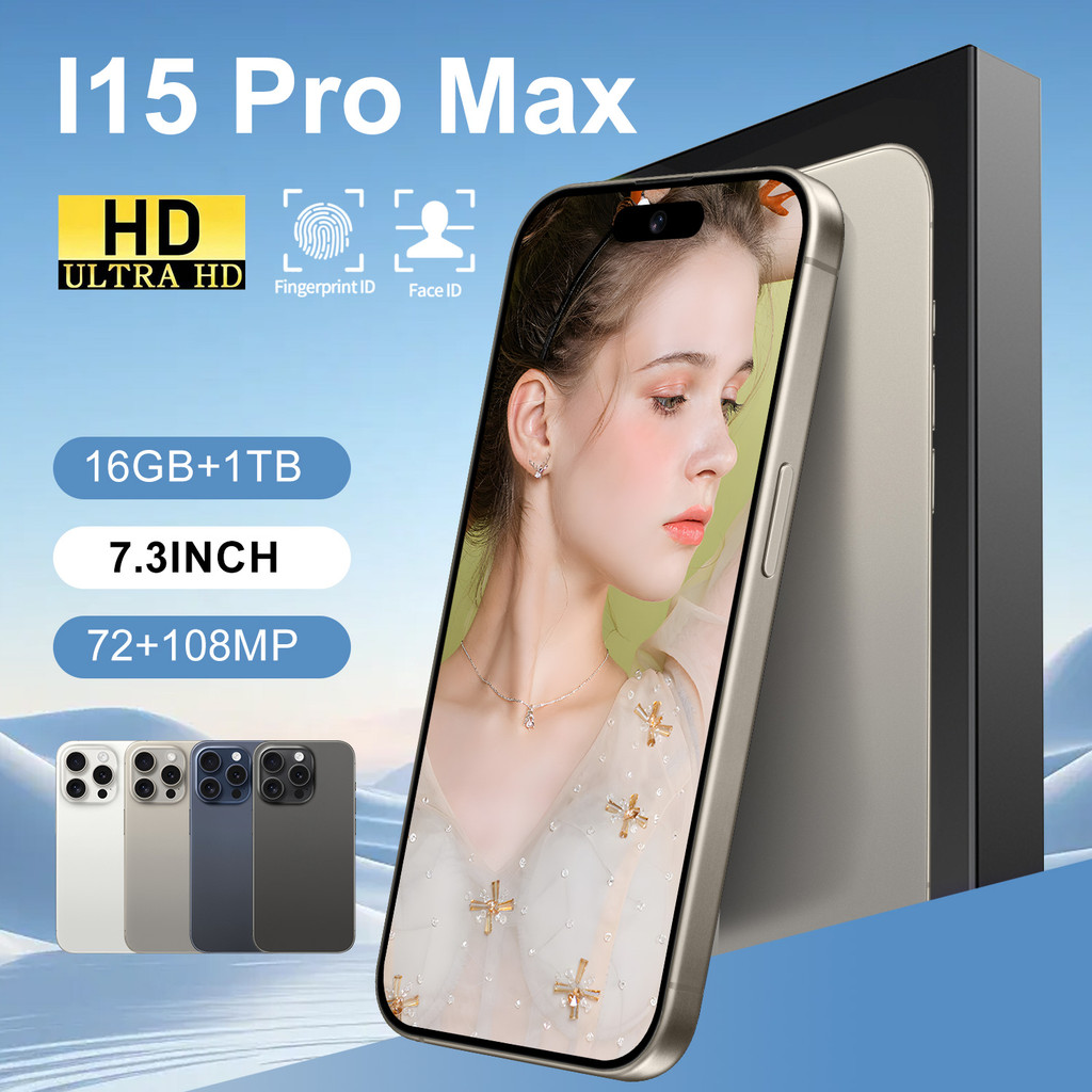 I15 PRO MAX Android Smartphone 1TB+16GB with Dynamic Island Side Fingerprint Face Unlock ...