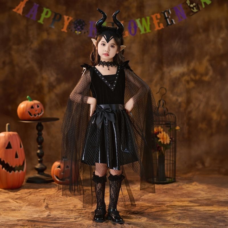 Halloween Children Witch cosplay Costume Witch Stage Performance Girls ...