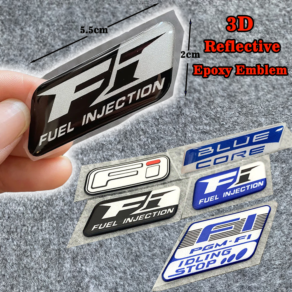 Honda FI Logo Emblem FUEL INJECTION PGM-FI BLUE CORE 3D Epoxy ...
