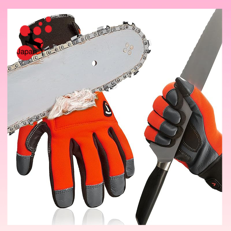 [Vgo...] Chainsaw Safety Gloves - Cut Resistant ANSI A5 Mechanic Work ...