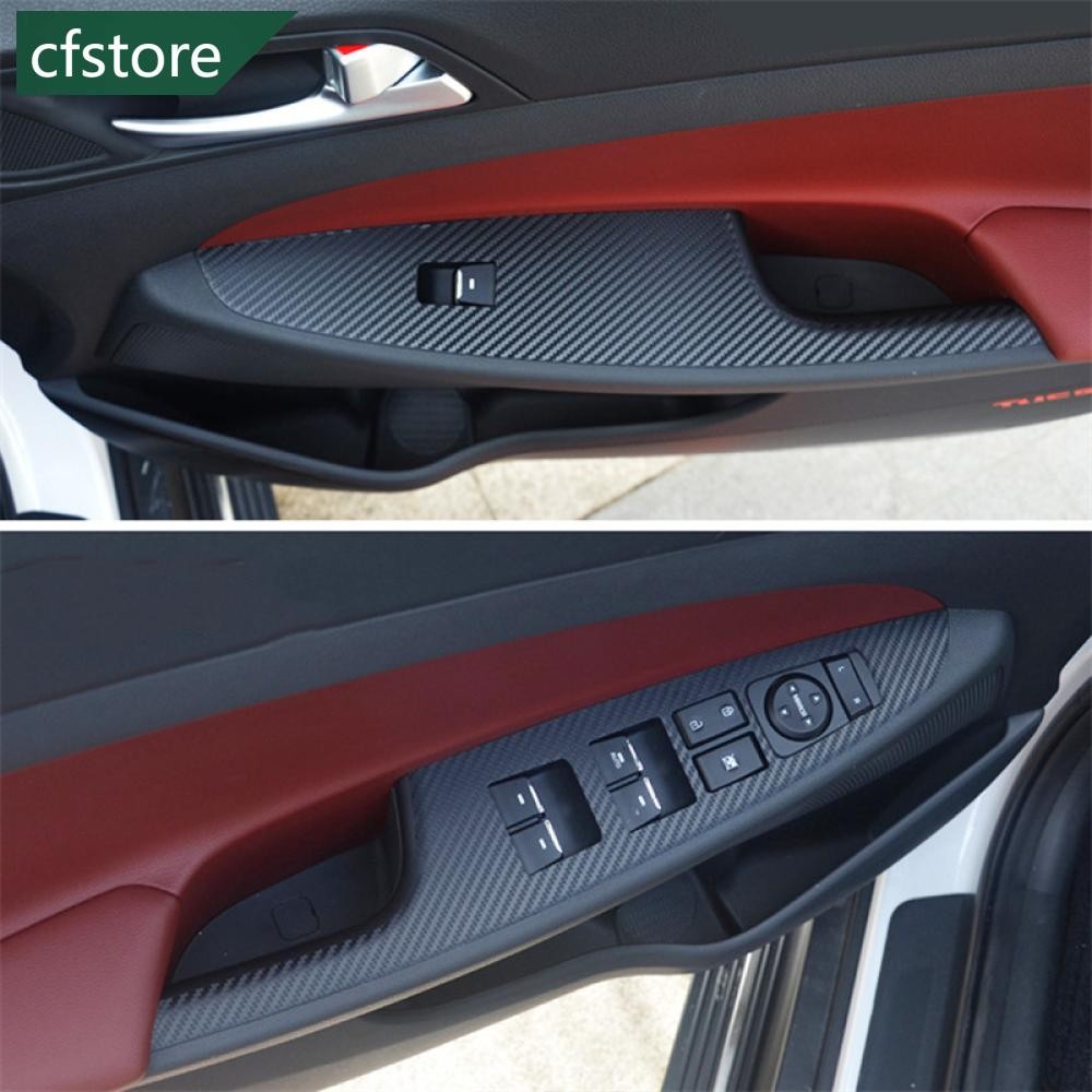 CFSTORE 4Pcs Car Styling Carbon Fiber Stickers Windows Lifter Control ...