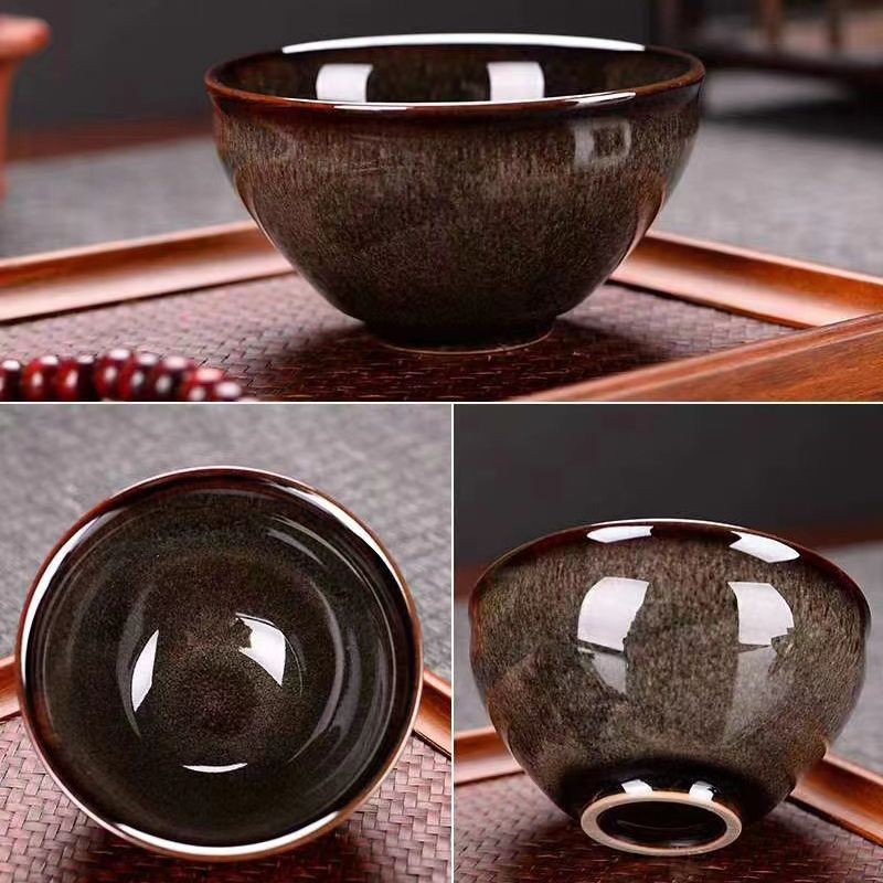 Kiln-Changed Tea Cup Jianzhan Tea Cup Ceramic High-End Main Cup Kung Fu Tea Set Chinese Tea Cup ...