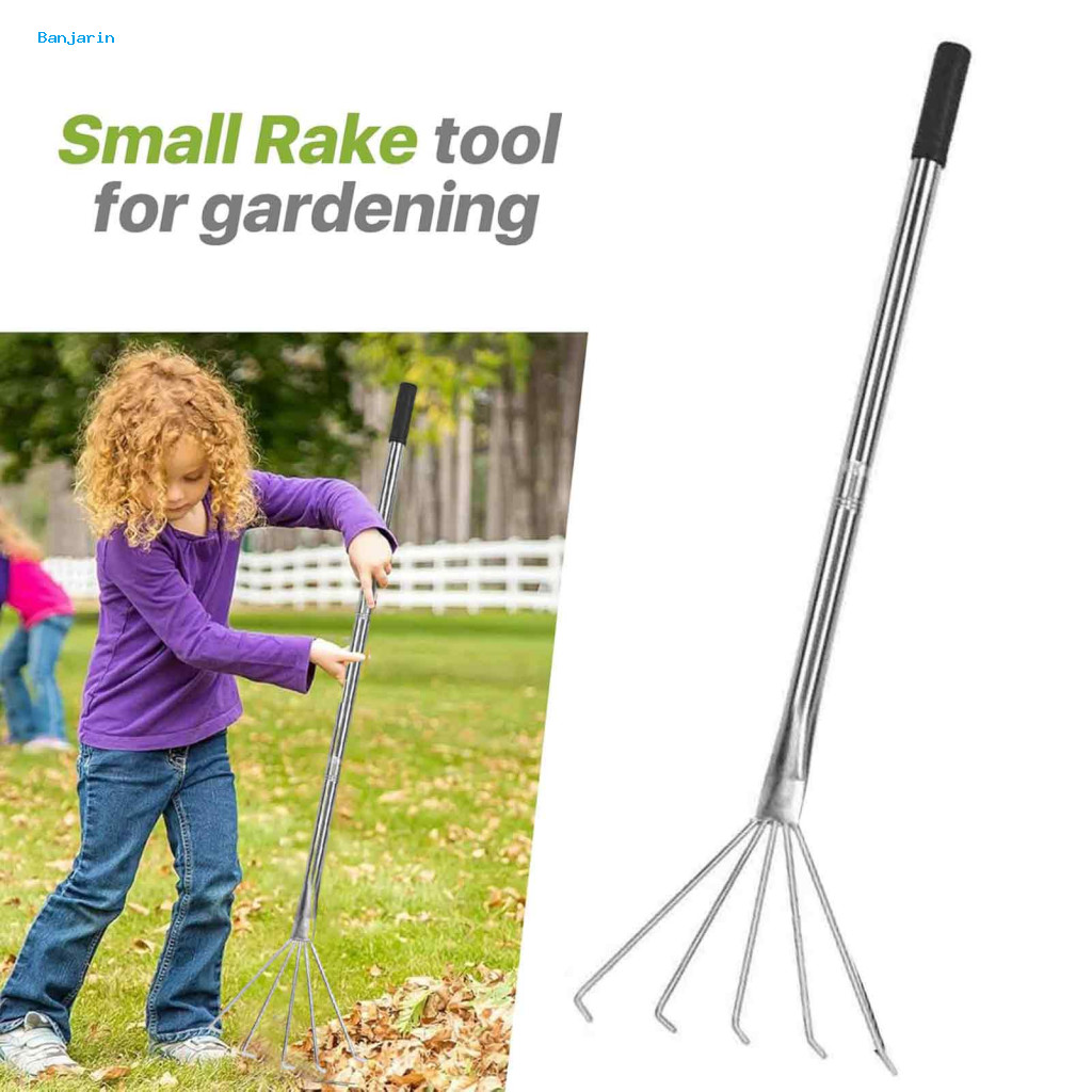 HOT Stainless Steel Leaf Hand Rake Weeding Rake with 5 Long Teeth ...