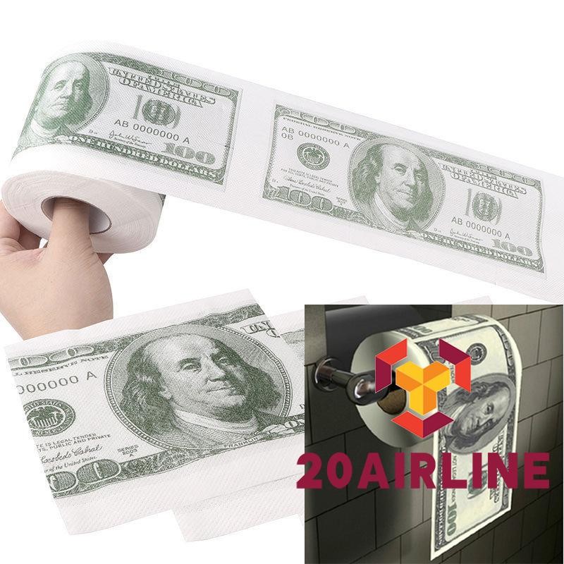 Printed Dollar Bill Toilet Paper - Wood Pulp Bathroom Tissue for ...
