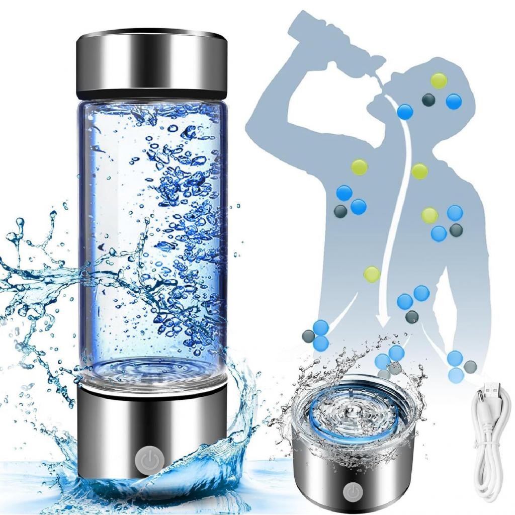 Hydrogen Water Bottle 1000PPB Quick Electrolysis 420ml Ionizer Anti Aging Rich Generator Cup ...