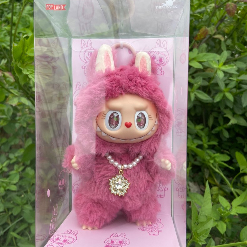 Labubu Zimomo Pink Strawberry Cute Customized Doll Vinyl Face Blind Box ...
