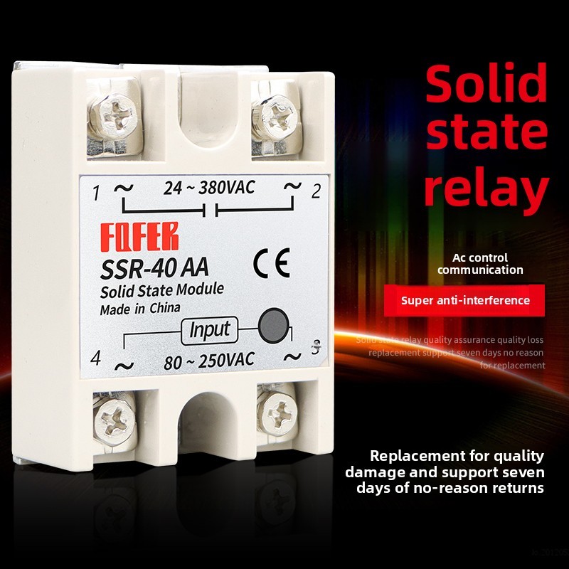 SSR-40AA 10/25/40/60/80/100AA Single Phase Solid State Relay Module AC Control AC | Shopee Malaysia