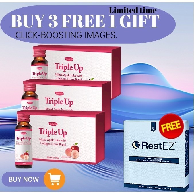 BUY 3 FREE 1 Gift(RestEZ/Lemon drop)Triple Up Collagen 10,000mg (3 ...