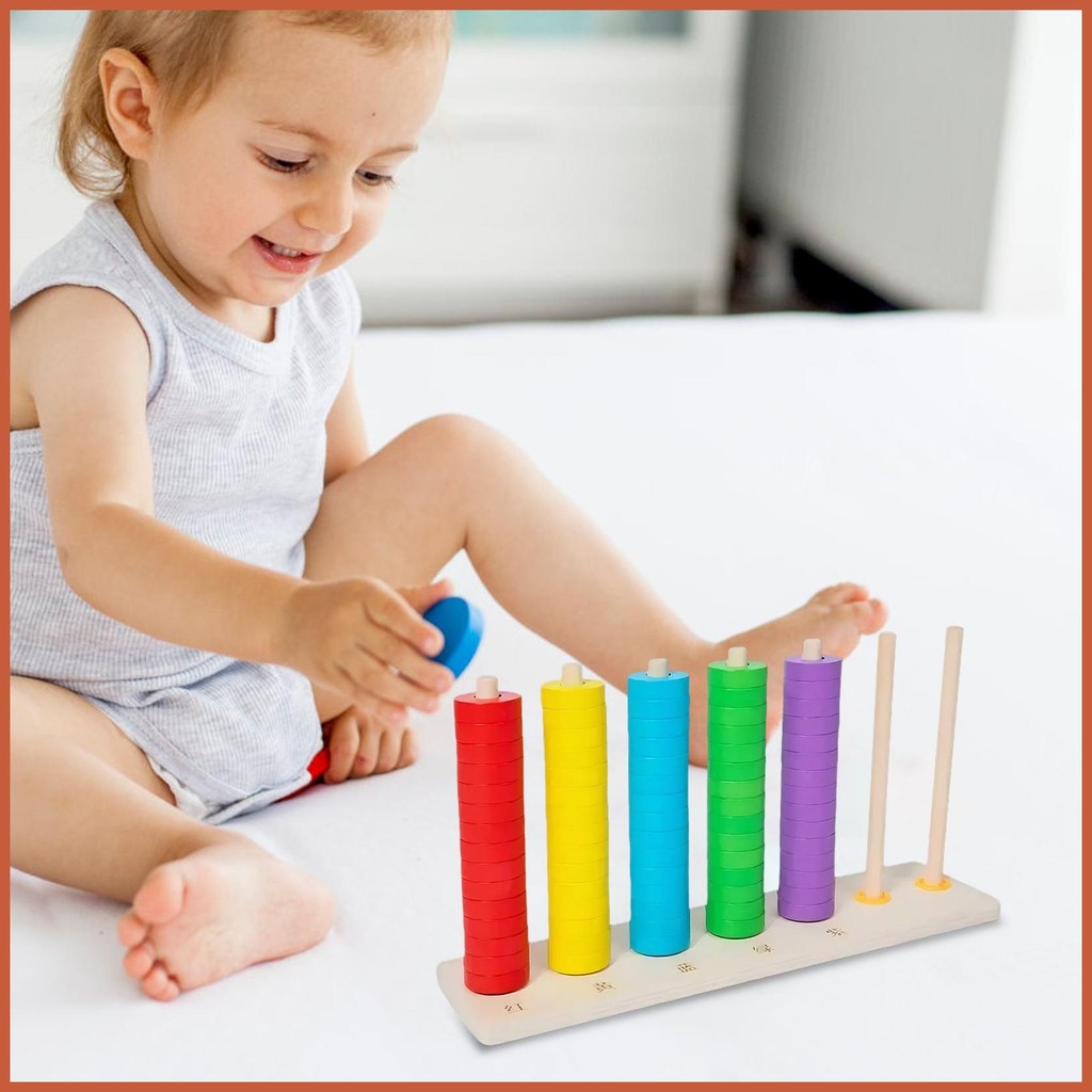 Math Tools For Kids Wooden Counting Abacus Toy Educational Stand Math ...
