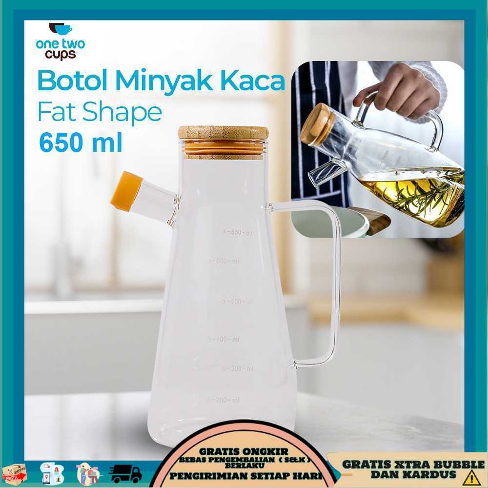 Tqk - One Two Cups Transparent Spill-Proof Glass Oil Bottle Aesthetic ...