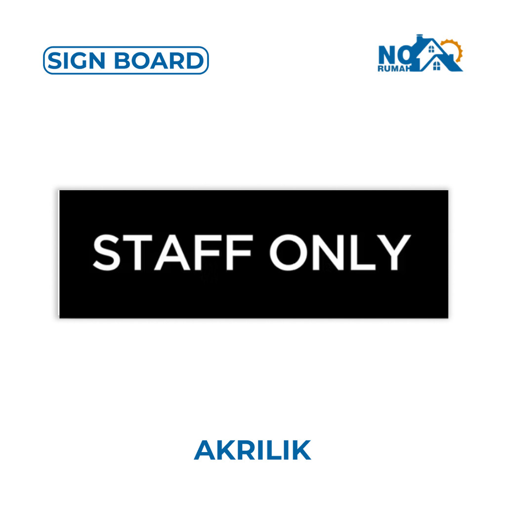 Signage Staff Only Sign Board Acrylic Print Room Nameplate Sticker Room ...