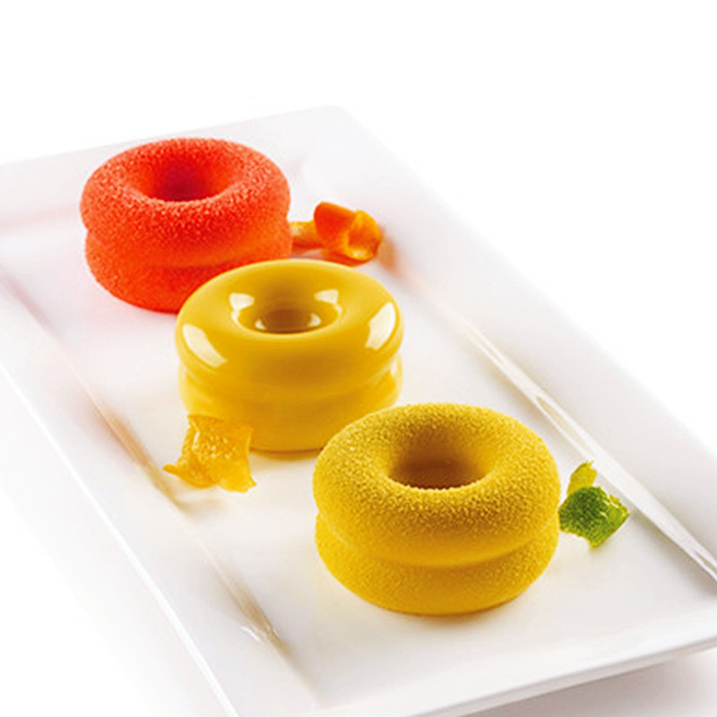 15 Donut Mousse Cake Molds 6 Double Layer Ring Shape French Dessert ...