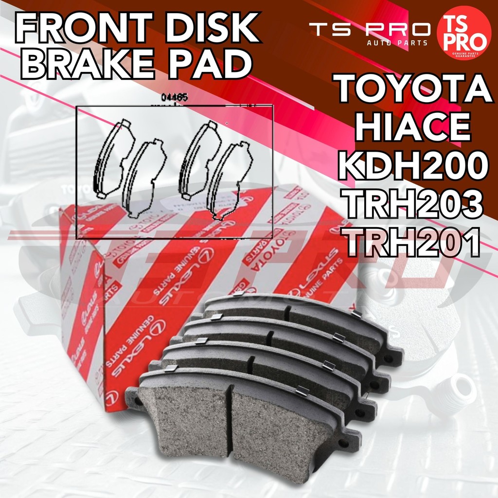 Toyota Hiace KDH200 TRH203 TRH201 Genuine Front Disk Brake Pad Disc ...