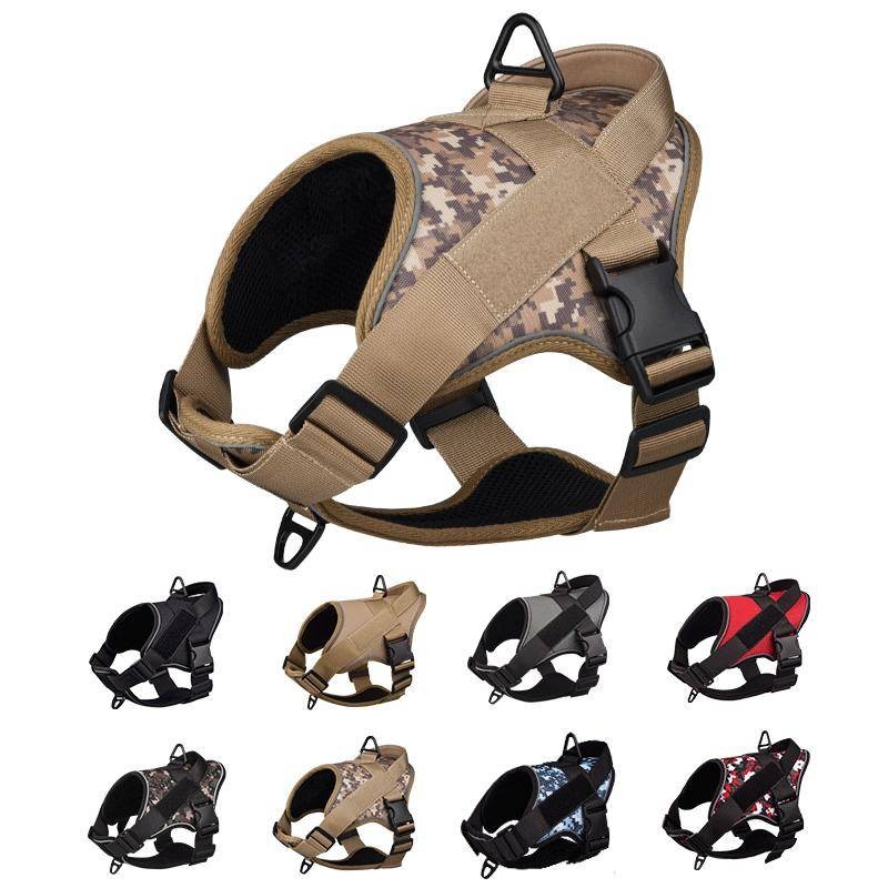 Reflective Pet Chest Strap Explosion-Proof Punch Tactical Dog Leash K9 ...