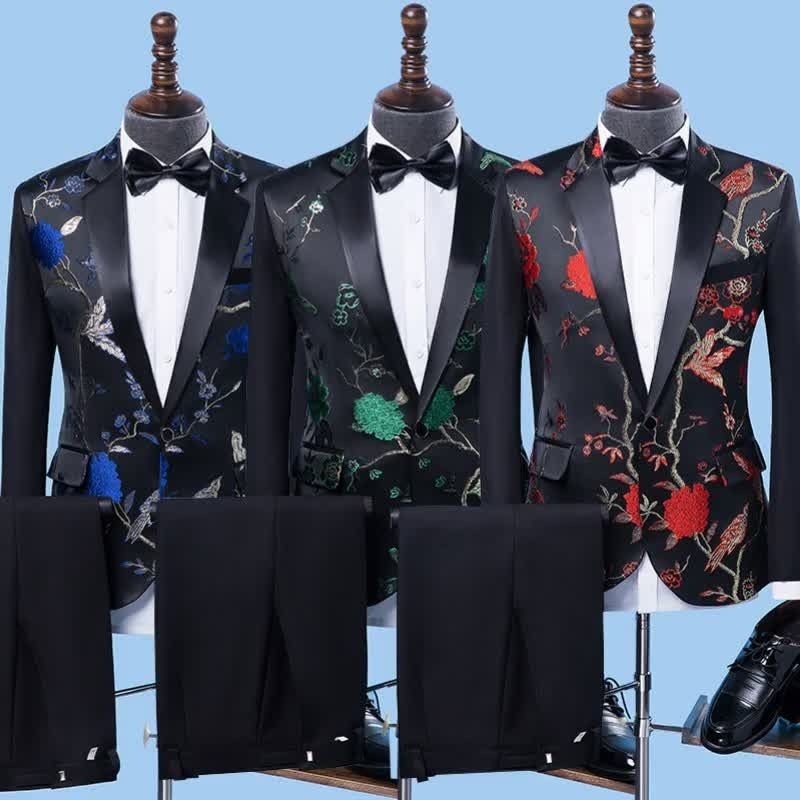 [Quick Shipment] Performance Costume Men Adult Suit Suit Singer Host ...