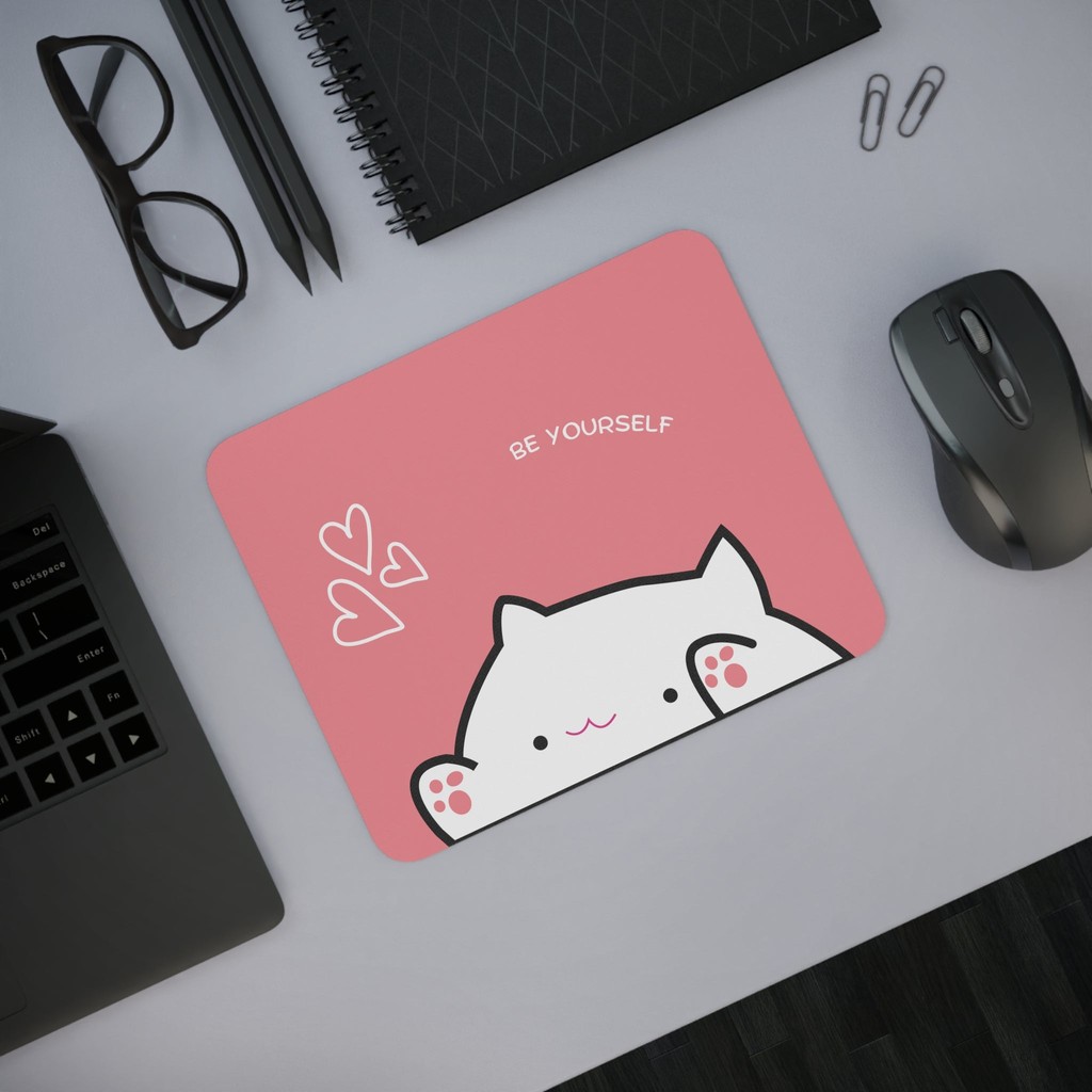 Magenta Comic Playful Cute Cartoon Anime Cat Mouse Pad | Shopee Malaysia