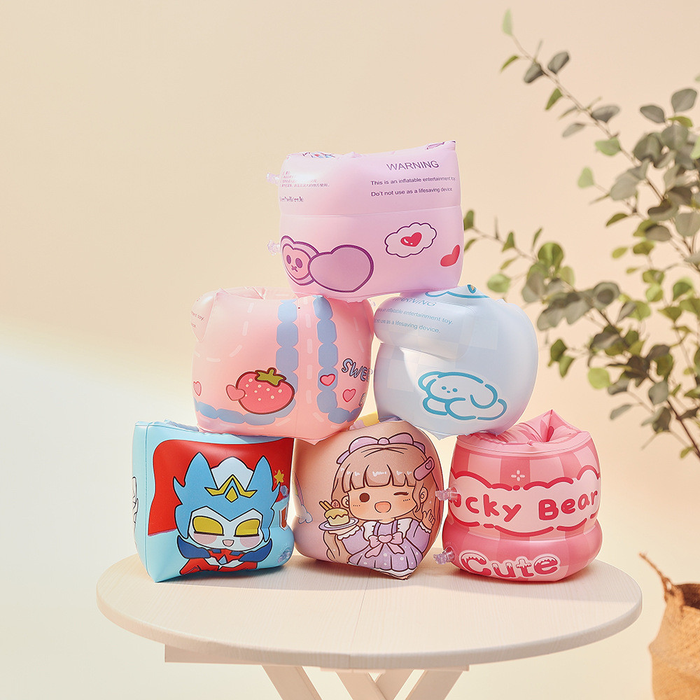 cartoon Inflatable Swimming Armbands Children Kids Swimming Arm Rings ...
