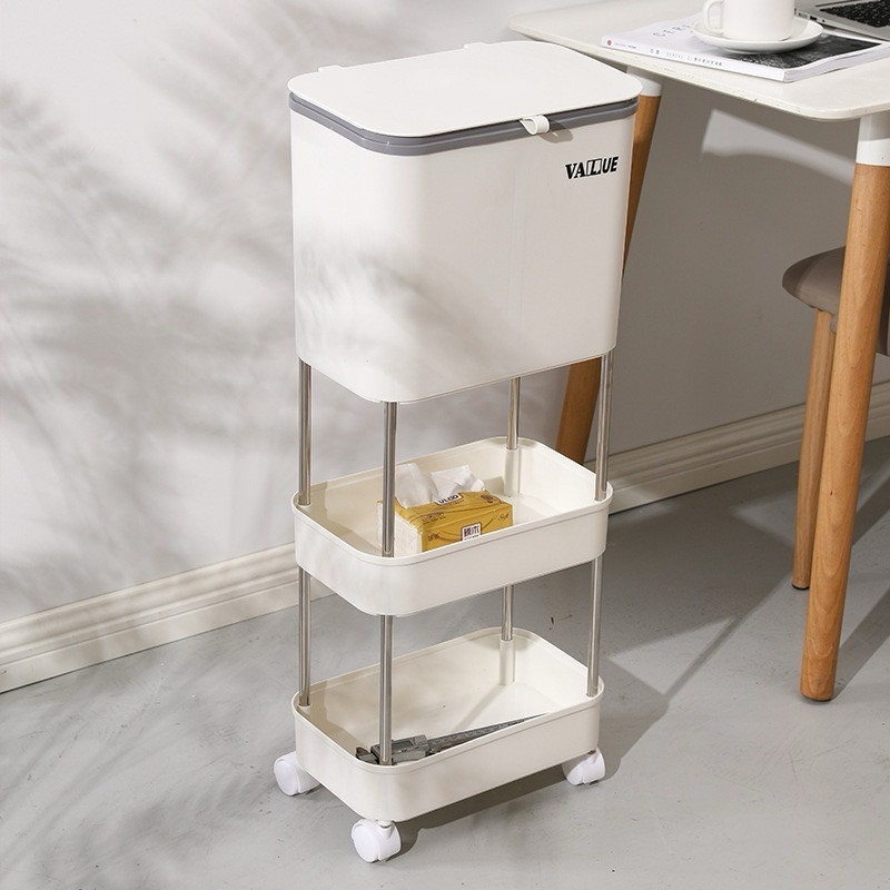 {TOP Bestseller} 3-Tier Trash Can with Wheels | Shopee Malaysia