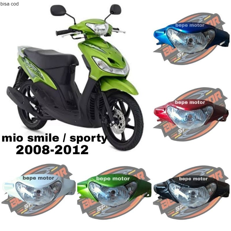 MERAH HITAM PUTIH HIJAU Yamaha MIO SMILE MIO NEW MOTORCYCLE HEADLIGHT ...