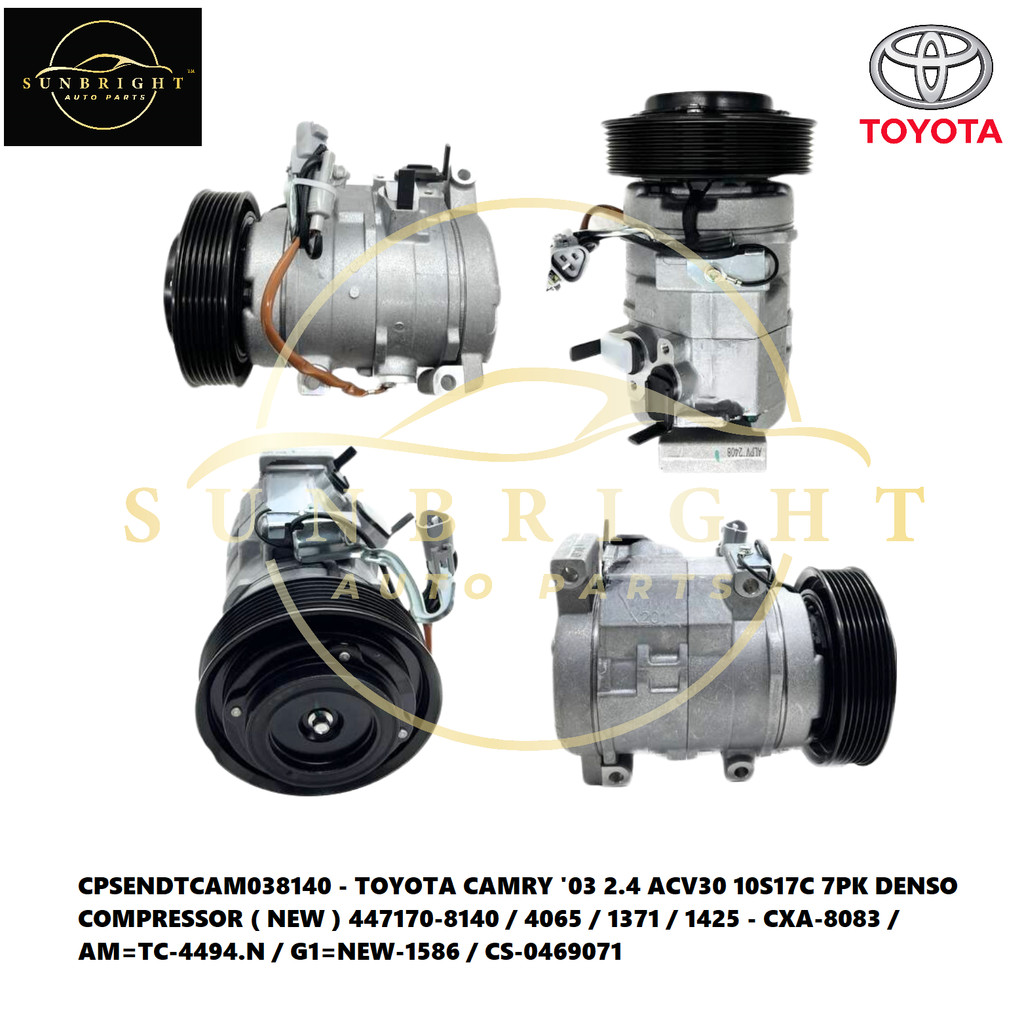 TOYOTA CAMRY '03 2.4 ACV30 10S17C 7PK DENSO COMPRESSOR ( NEW ) | Shopee ...