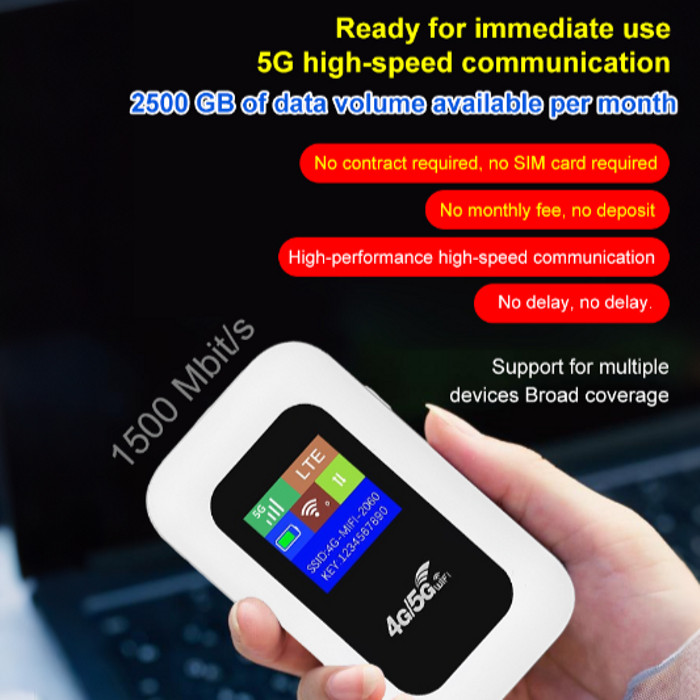 【Super Fast Speed/ Broad Network Coverage】Portable WiFi/ 4G/5G Wireless ... 【Super Fast Speed/ Broad Network Coverage】Portable WiFi/ 4G/5G Wireless ...